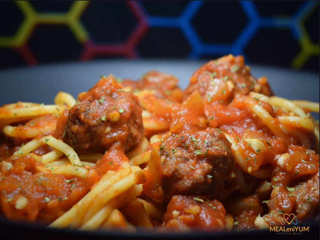Spaghetti & Meatballs 420g | Mealeniyum Lifestyle Meals